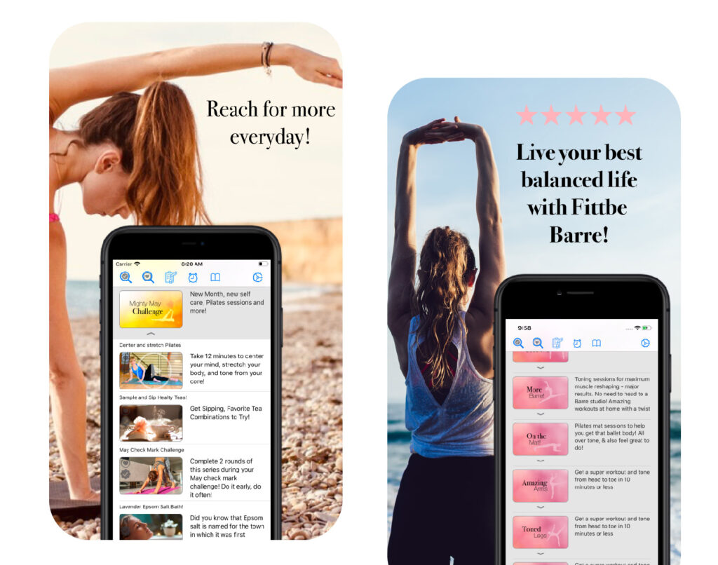 Fittbe Apps | At Home Workouts | Pilates & Barre | Fittbe Apps on iOS